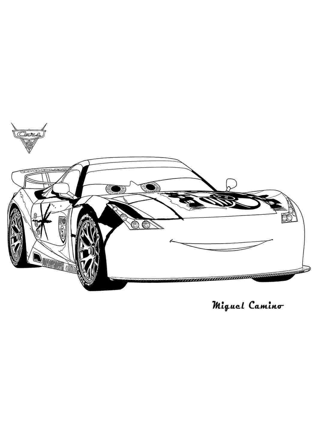 miguel camino cars 2 coloring pages