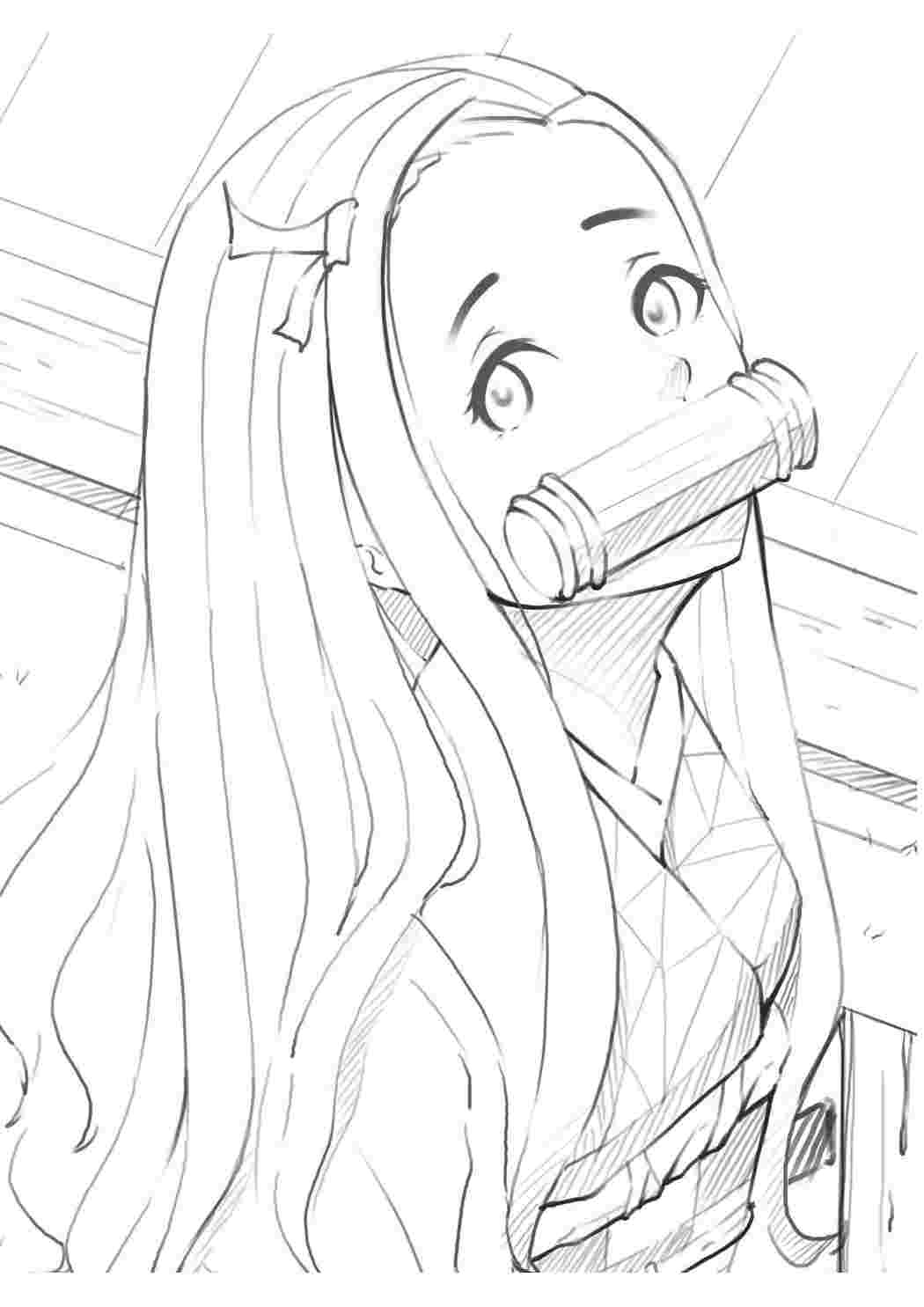 Раскраски, Незуко и Танджиро Раскраска Распечатать. Раскрашивать онлайн ...